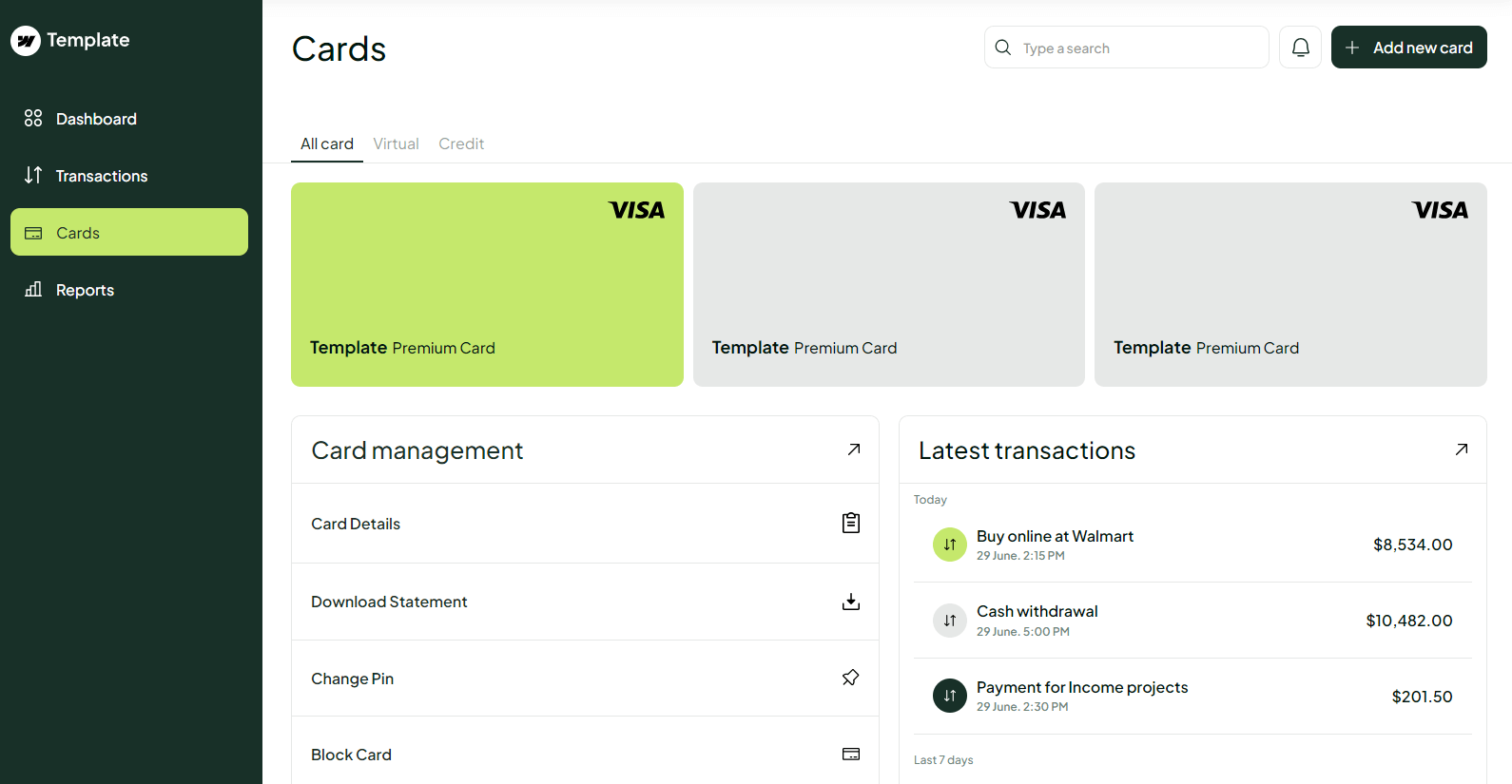 Banking Dashboard | Free Webflow Component