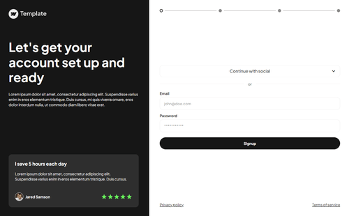 Signup with Social Auth | Free Webflow Component