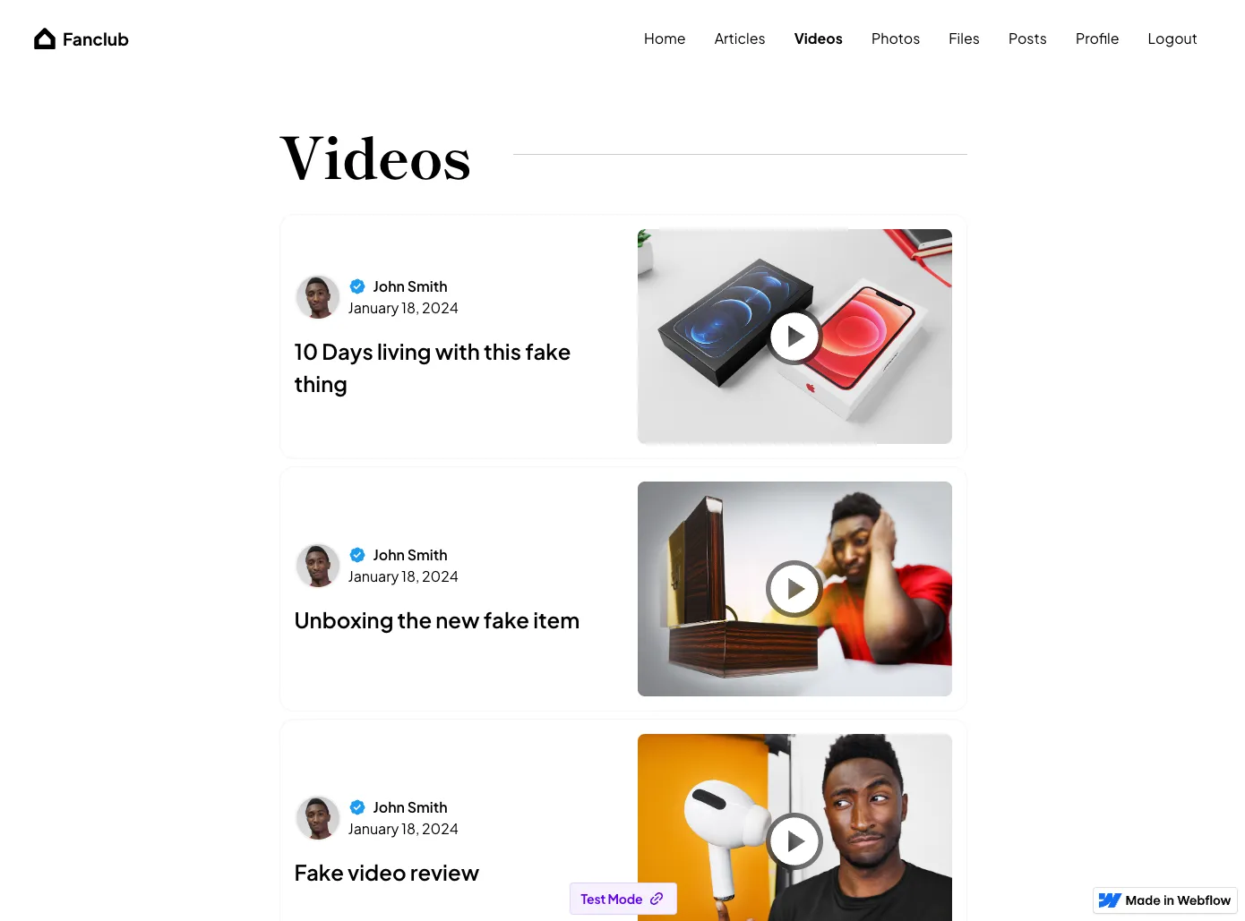 Webflow Membership Templates | Memberstack