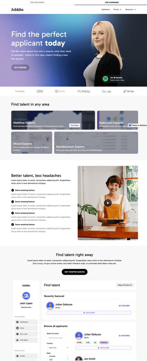 The Ultimate Guide to Building a Job Board with Webflow and Memberstack ...
