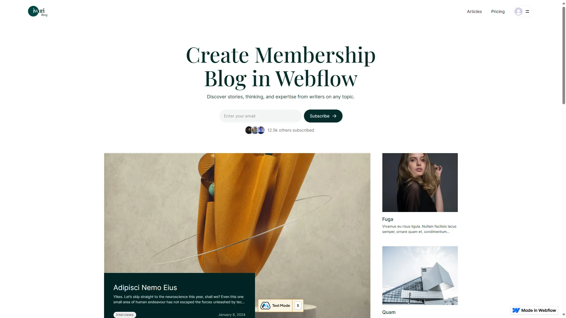 Webflow Membership Templates | Memberstack