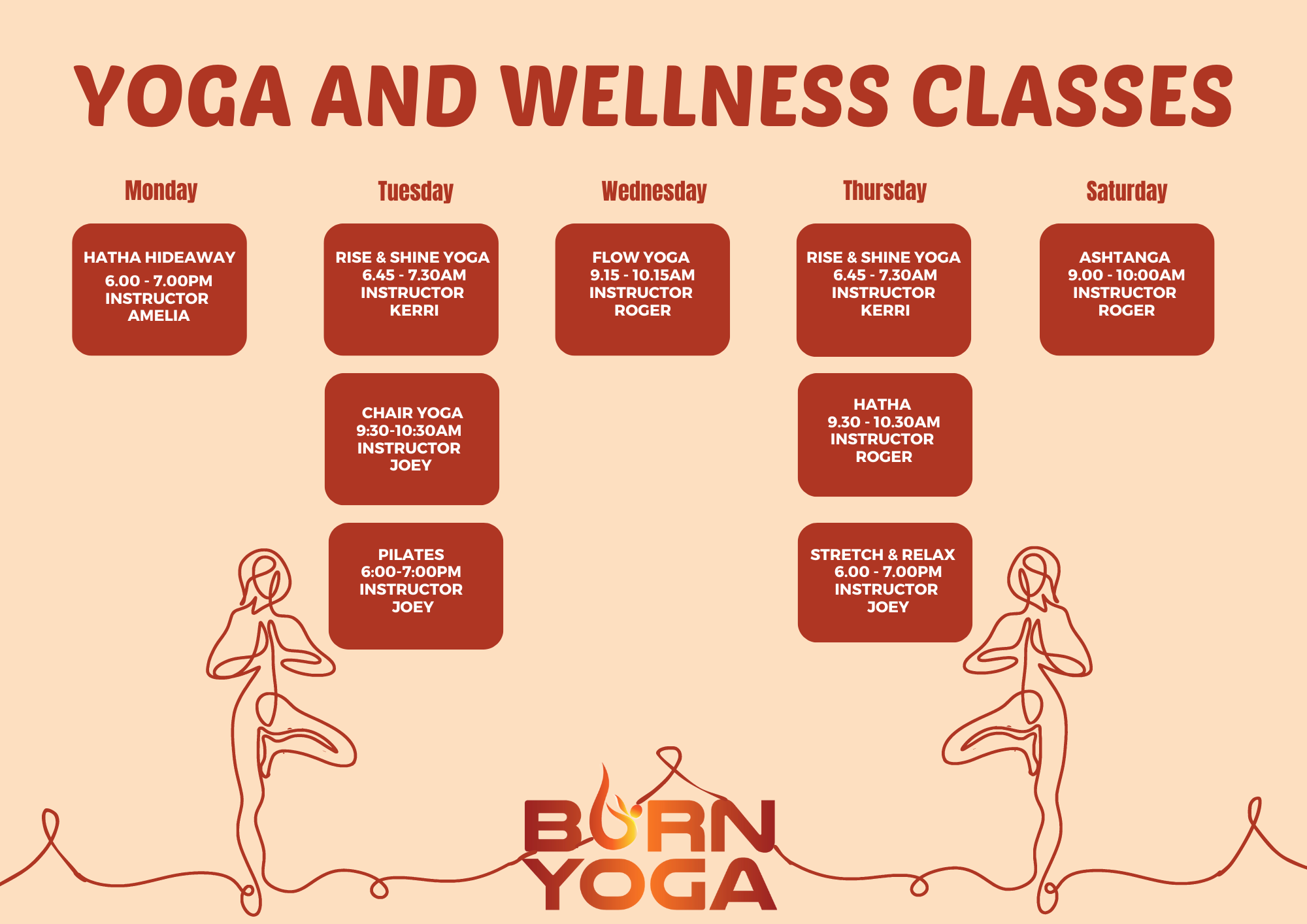 YOGA Classes and Timetables