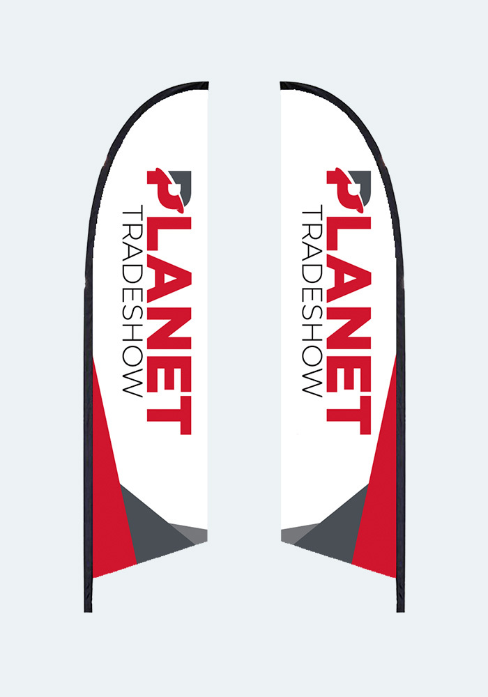 7' Double-Sided Blade Flag | Planet Tradeshow