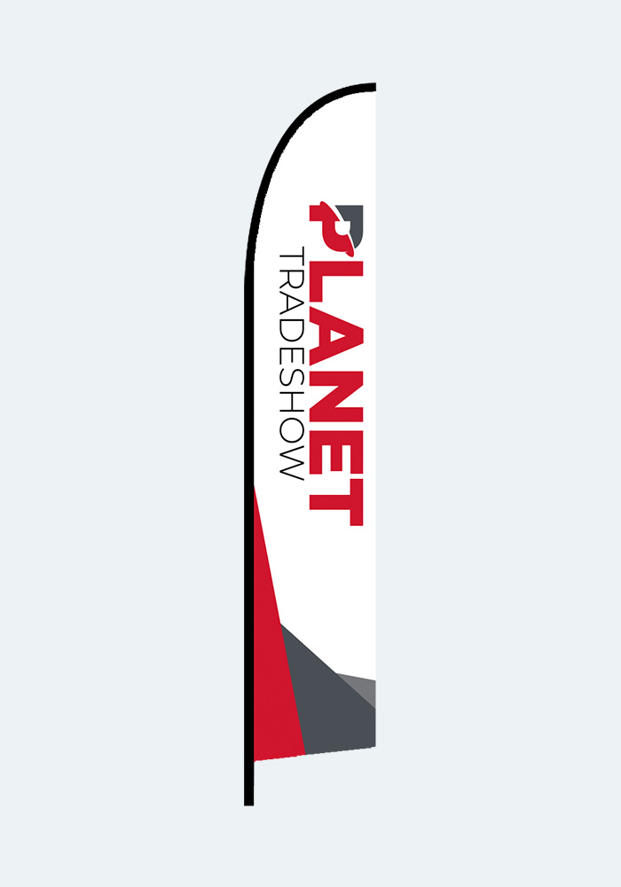 14' Single-Sided Blade Flag | Planet Tradeshow