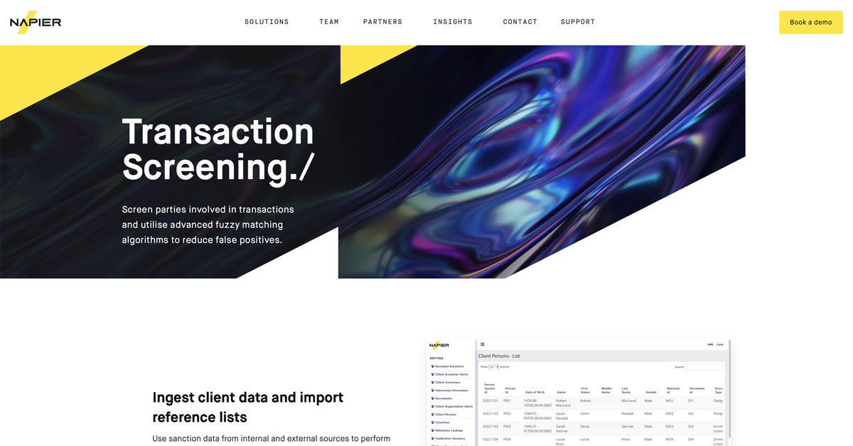 Transaction Screening Software | Napier AI