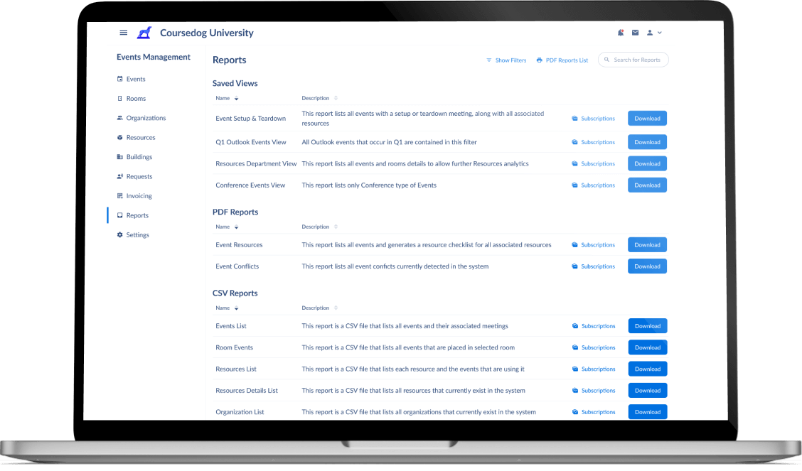College & University Event Management Sofware | Coursedog