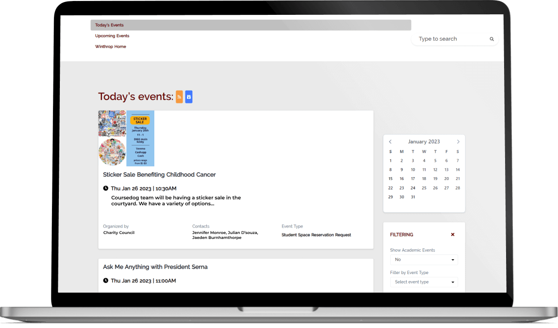 College & University Event Management Sofware | Coursedog