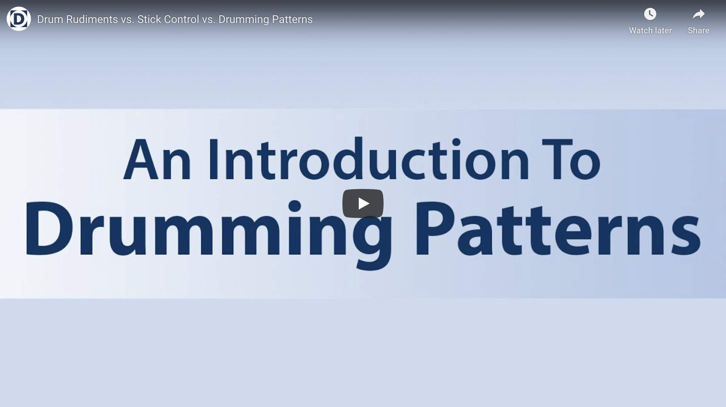 A Video Introduction To Drumming Patterns (concept & book)