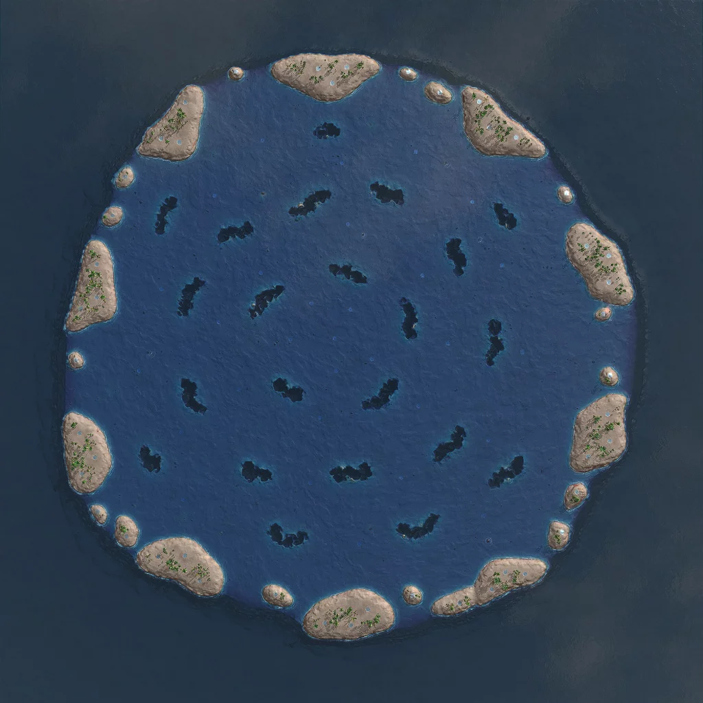 Ring Atoll | 18 x 18 ⇀ Map ★ Beyond All Reason RTS