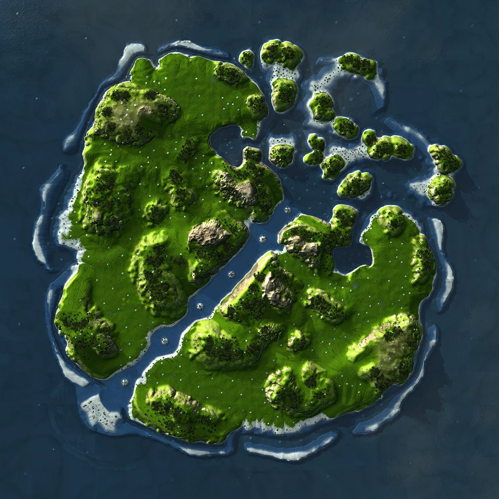 Jade Empress | 32 x 32 ⇀ Map ★ Beyond All Reason RTS