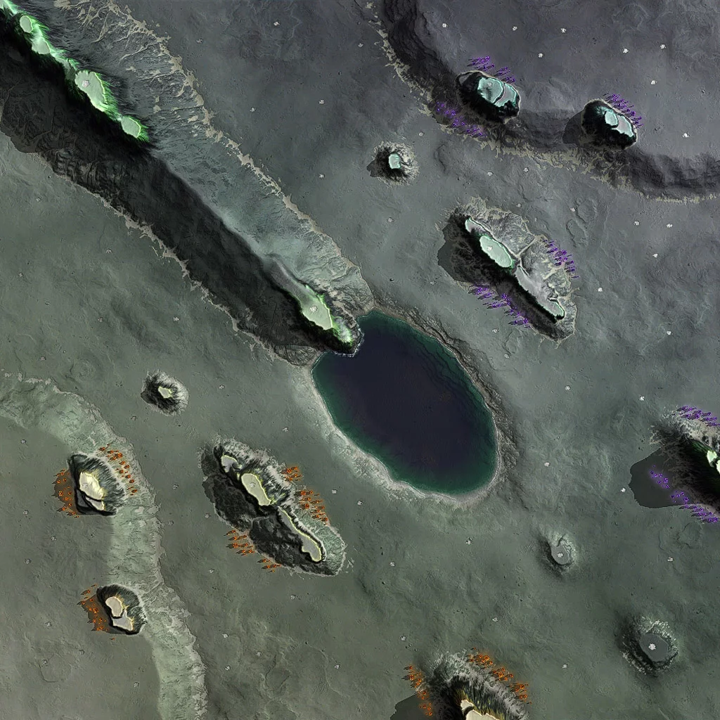 Theta Crystals | 14 x 14 ⇀ Map ★ Beyond All Reason RTS