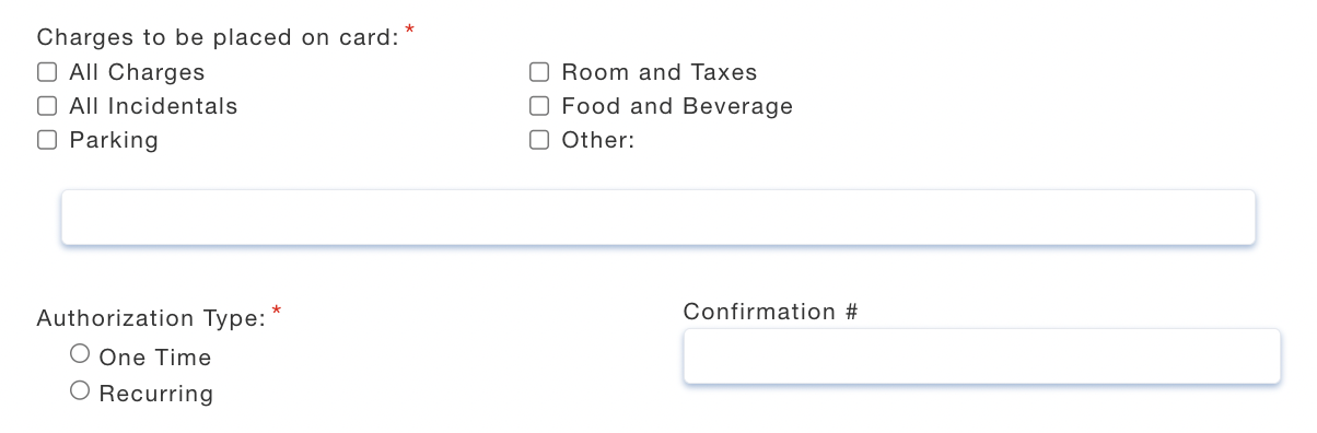 Hotel Credit Card Authorization Forms