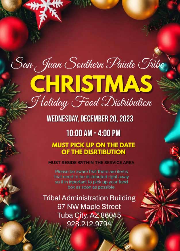Christmas Food Distribution | San Juan Southern Paiute Tribe