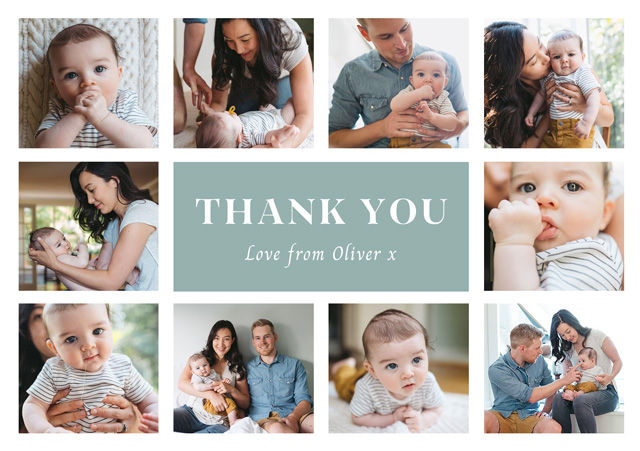 10 Photo Collage Personalised Thank You Card | Photo Thank You