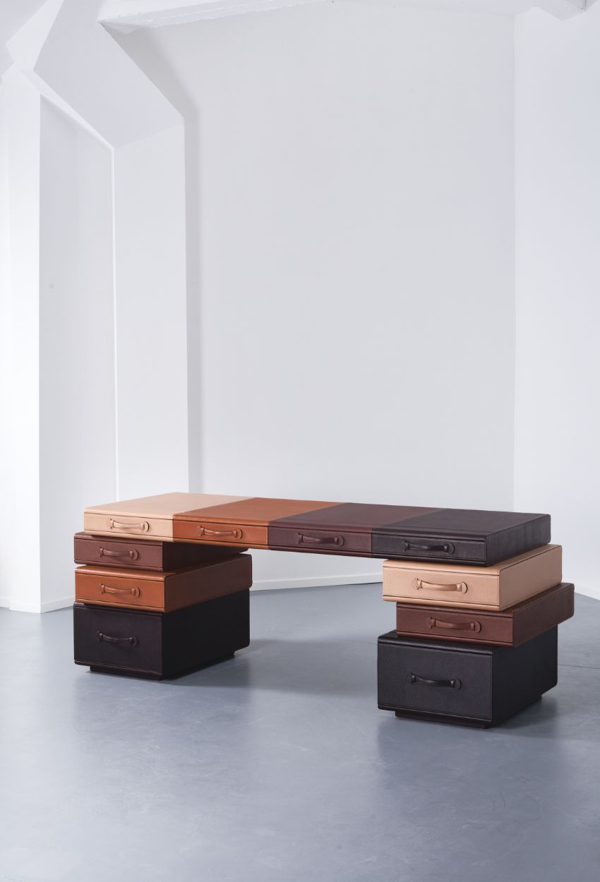 Desk of Briefcases / Suitcase Series by Maarten De Ceulaer for Nilufar