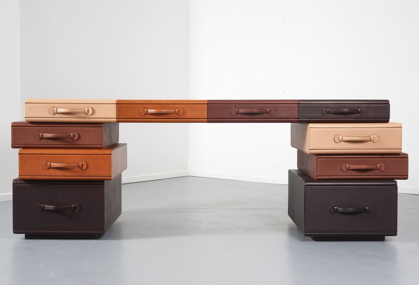 Desk of Briefcases / Suitcase Series by Maarten De Ceulaer for Nilufar