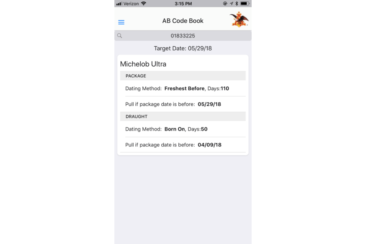 Anheuser-Busch Code Book Mobile App