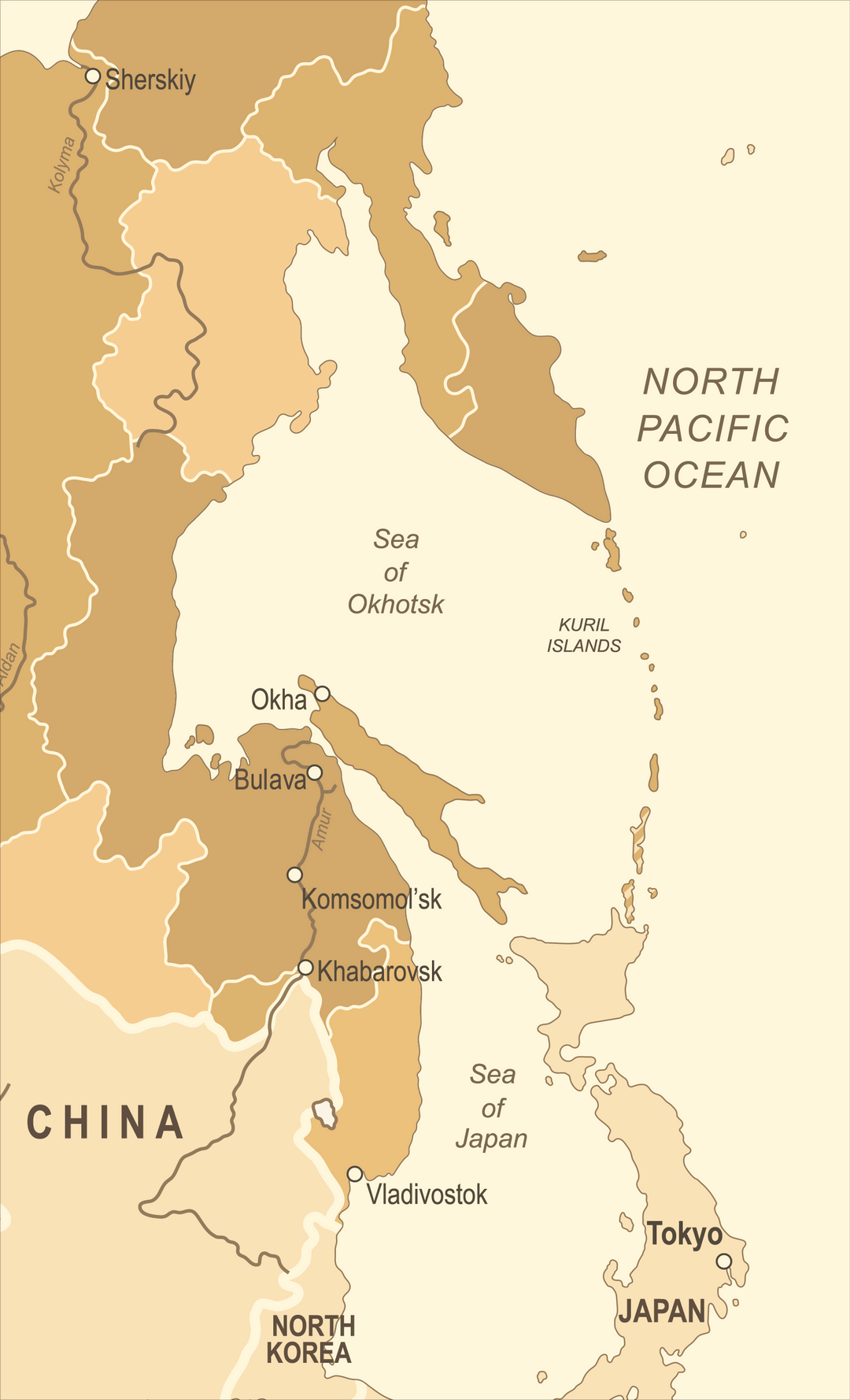 Map: East Siberia and the Far East Peoples