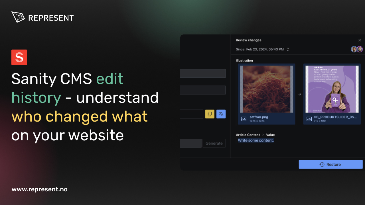 Represent one of Sanity's first official agency partners — Represent Digital Agency