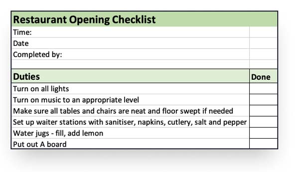 How to create a restaurant checklist in 8 easy steps | Trail
