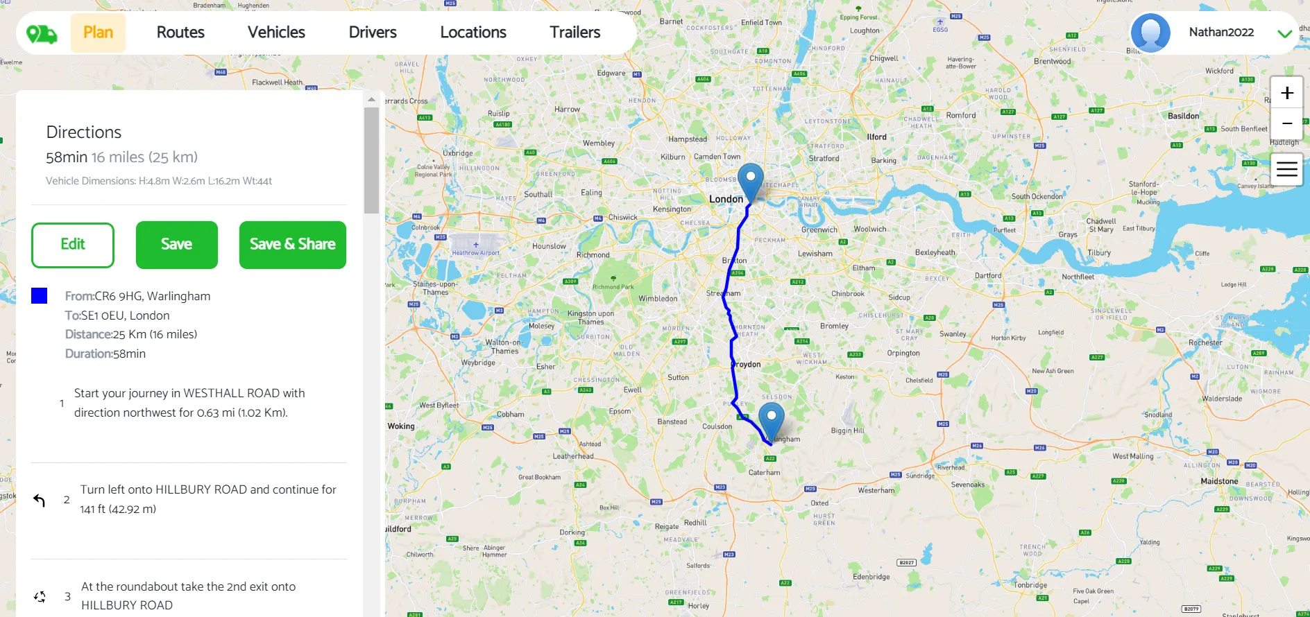 See inside Lorry Route