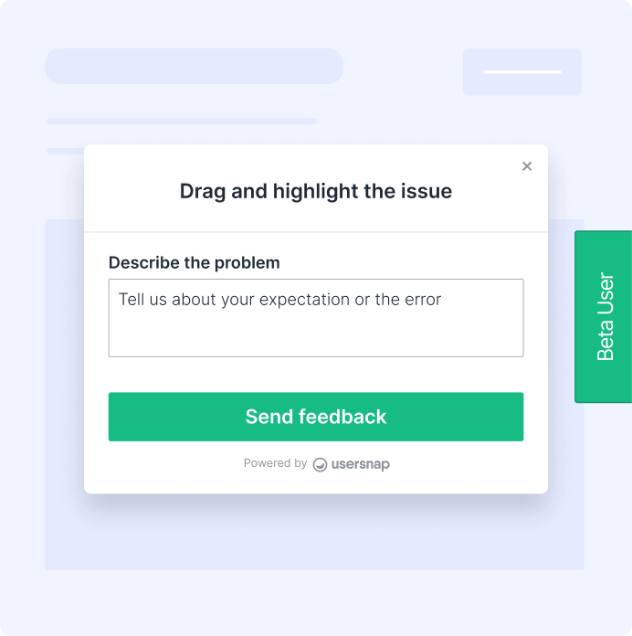 User feedback form template | Usersnap