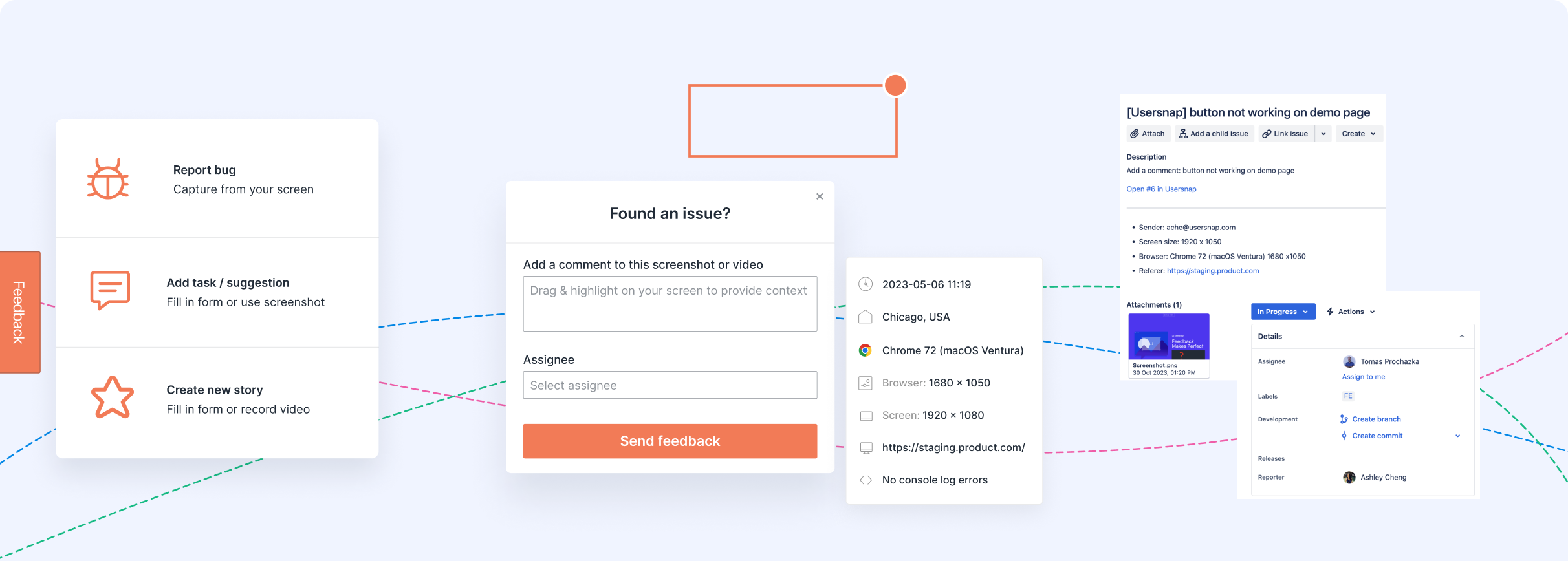 Jira ticket template: from in-product users to Jira | Usersnap