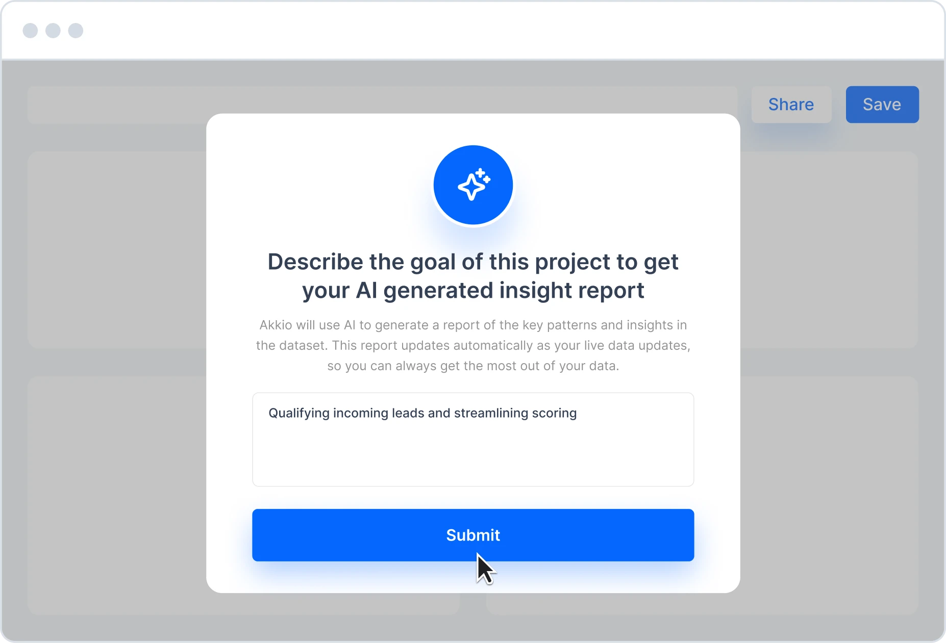 Generative Reports | Akkio: Generative BI for Agencies