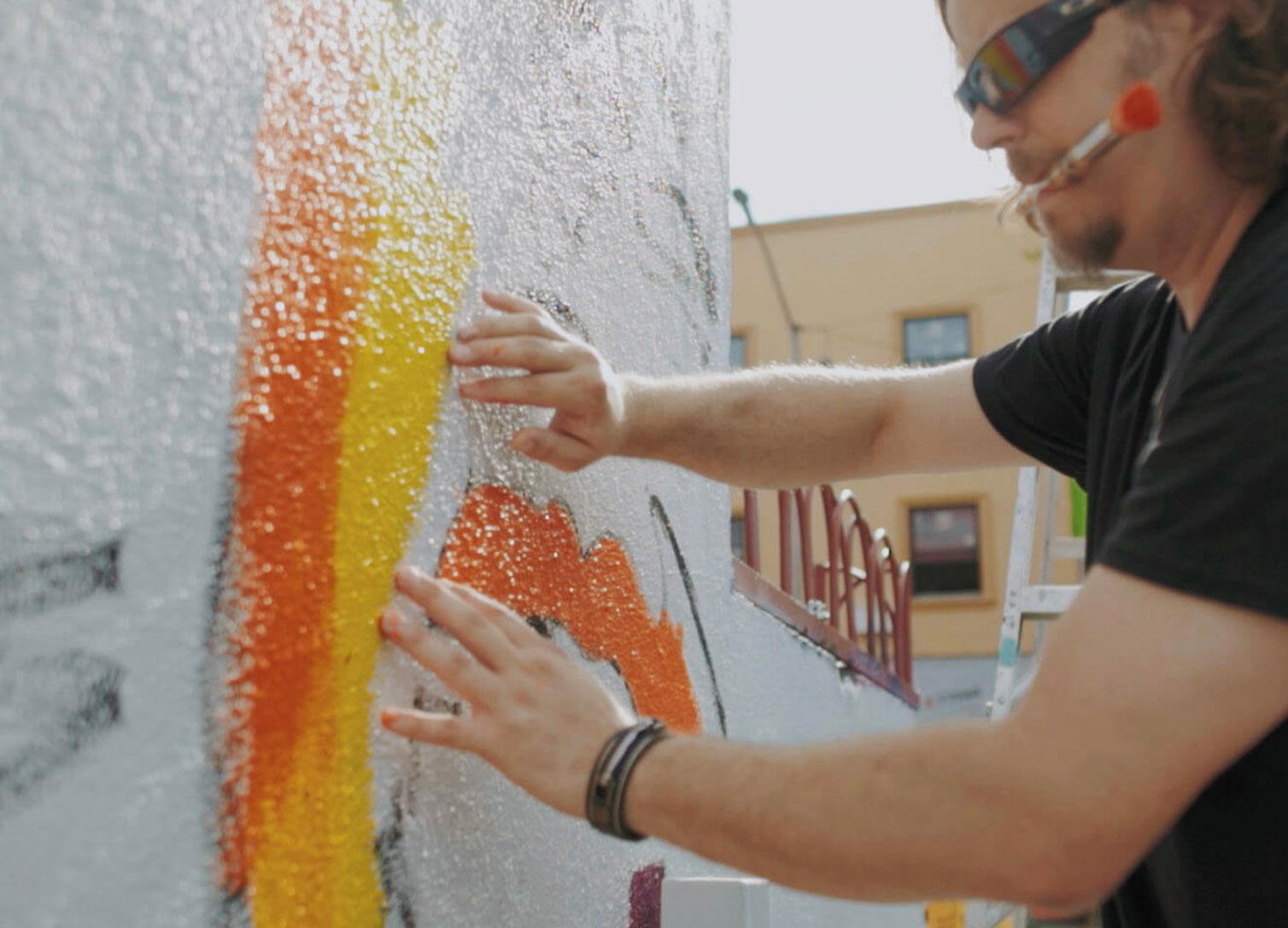 The world's first street art project painted by a blind artist
