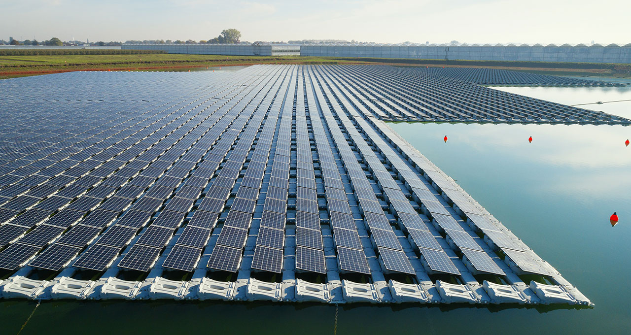 Floatovoltaics, floating solar panels | Greenwood