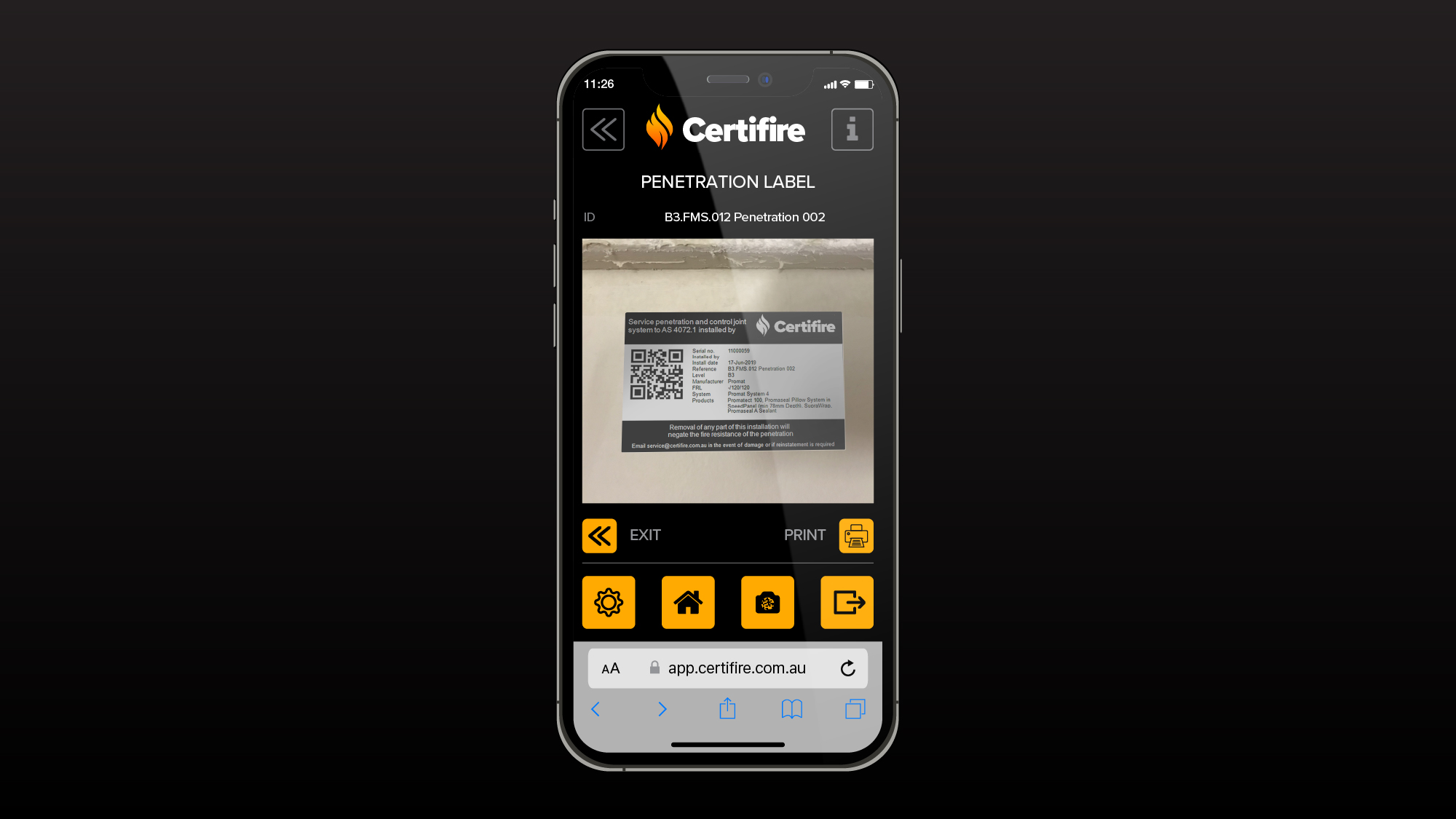 Adding to the Certifire fire penetration register