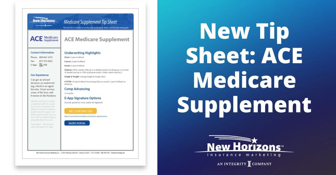 New Tip Sheet: ACE Medicare Supplement
