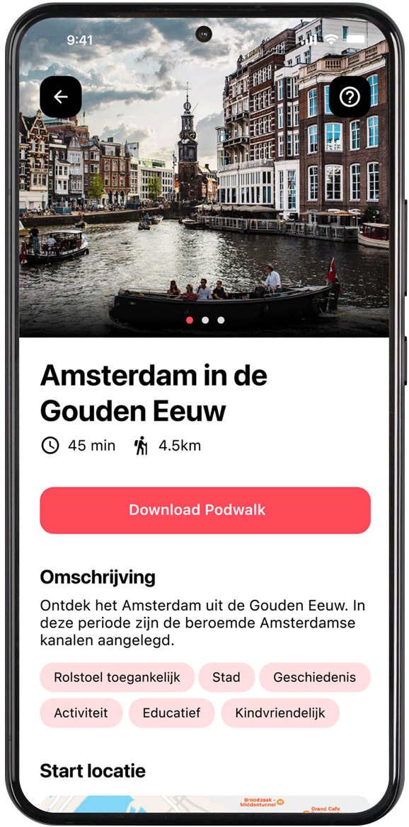 Podwalk App | Hands-off audiotour & wandel app - Elements