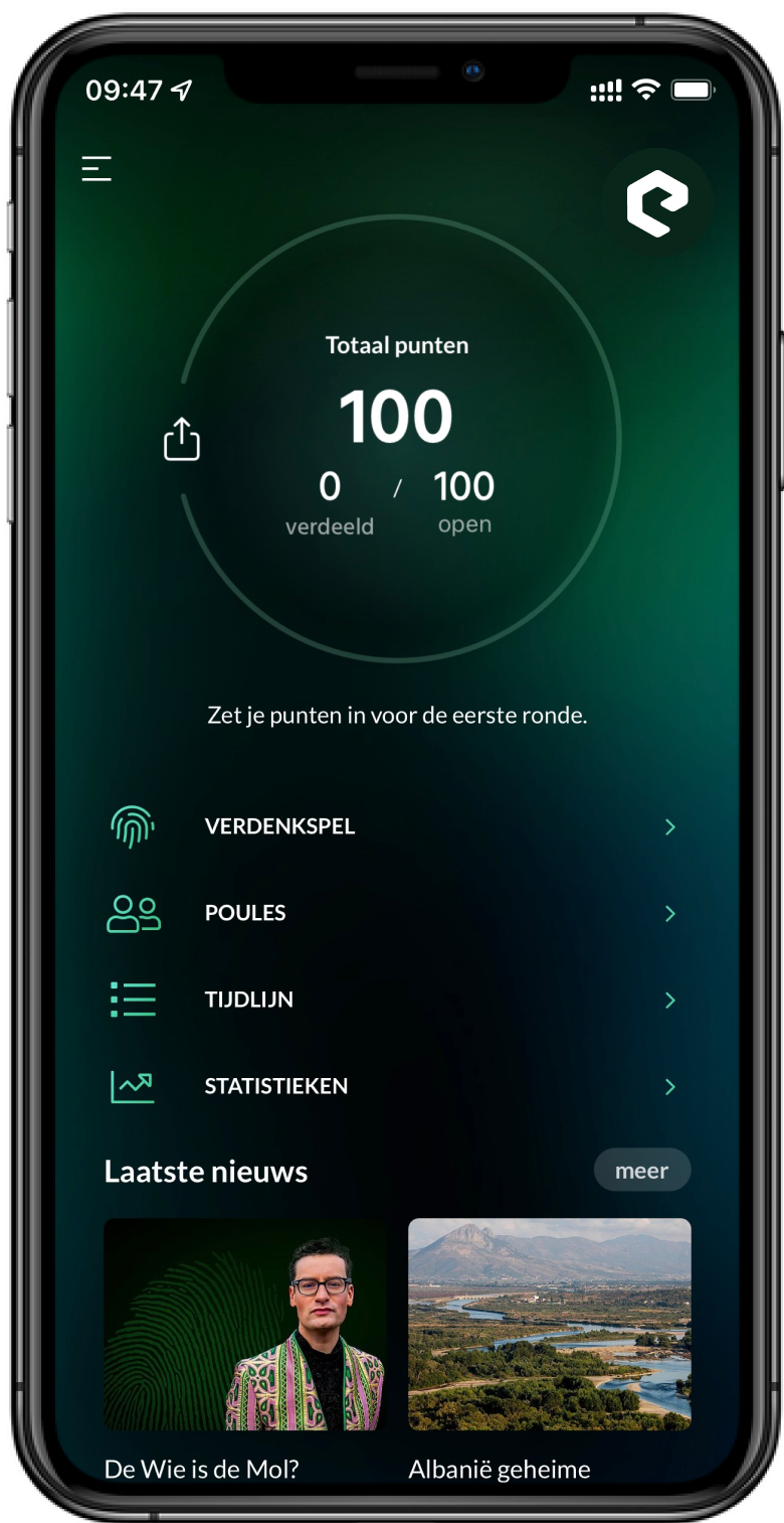 De Wie is de Mol? app bedient meer een miljoen actieve gebruikers.