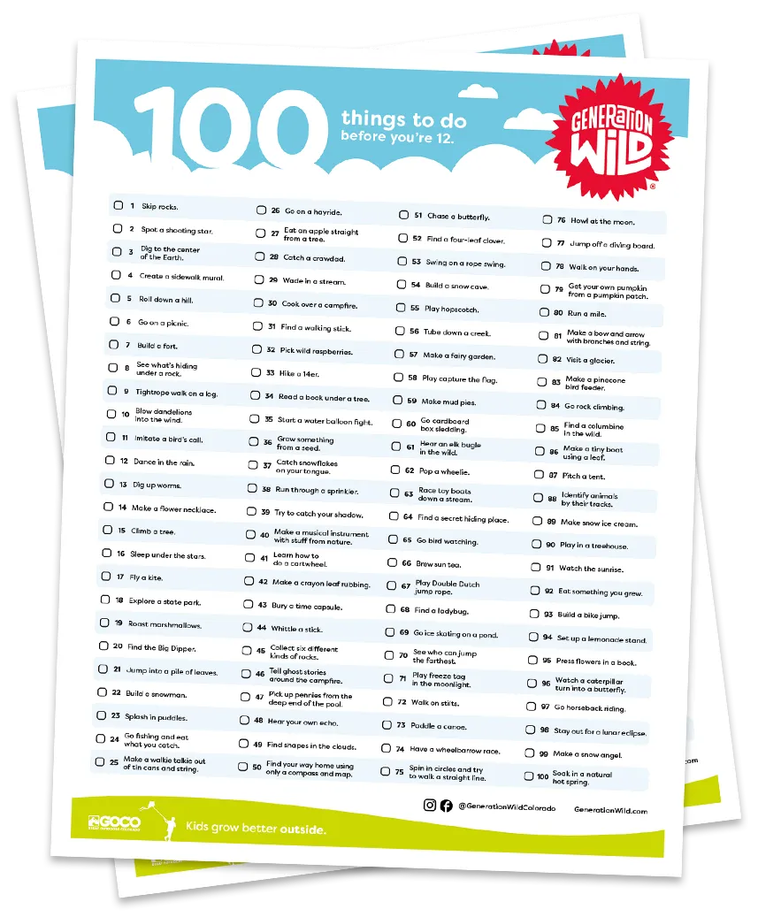 100 Things to Do Before You're 12 - Generation Wild