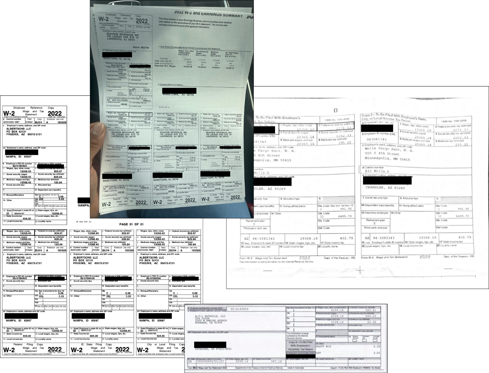 A sample of real W-2 PDFs, including an image turned to PDF with a ...