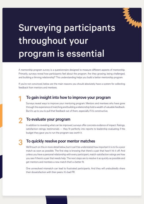 Mentorship program survey questions template | Together Software