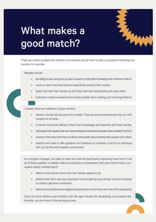 How to Efficiently and Effectively Pair Mentors and Mentees | Together ...