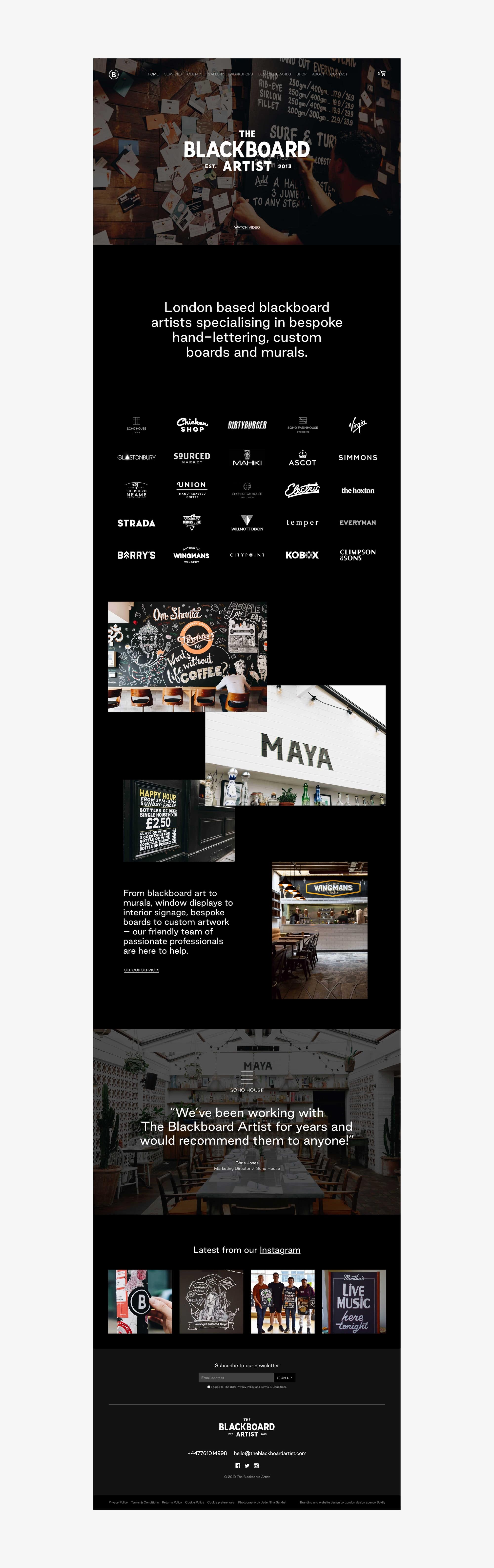 Boldly: The Blackboard Artist – Branding / Web design / Print / Campaign