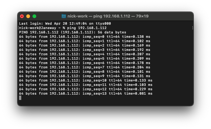 Synergy - How to do a ping test