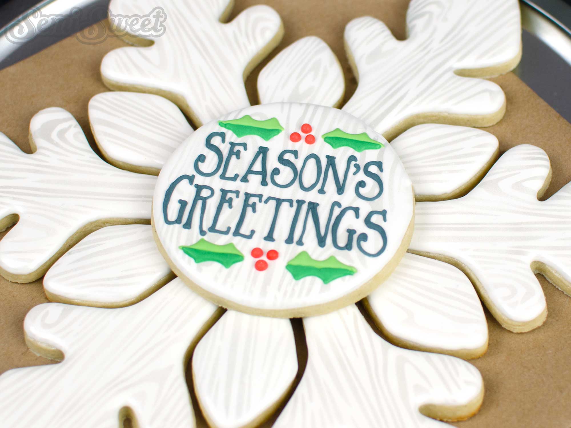 How to Make a Rustic Snowflake Cookie Platter