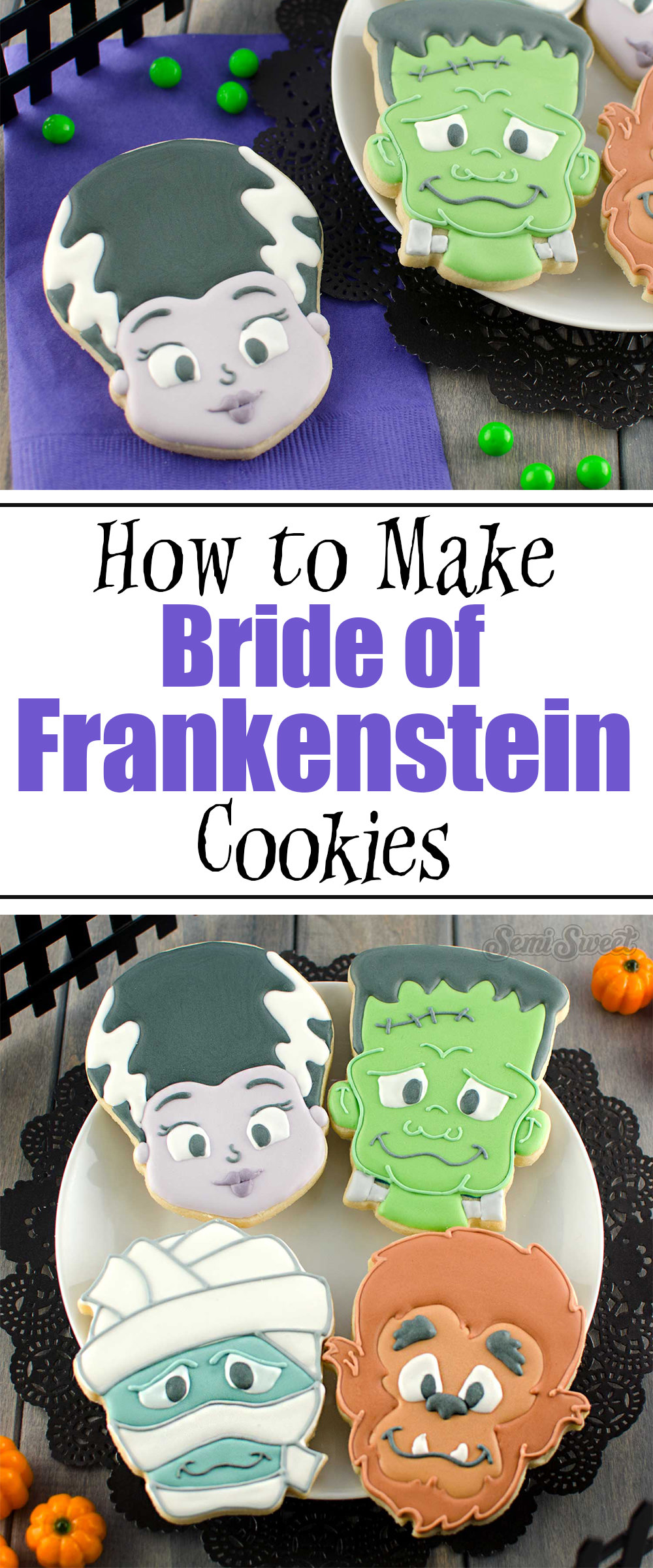 How to Make Bride of Frankenstein Cookies