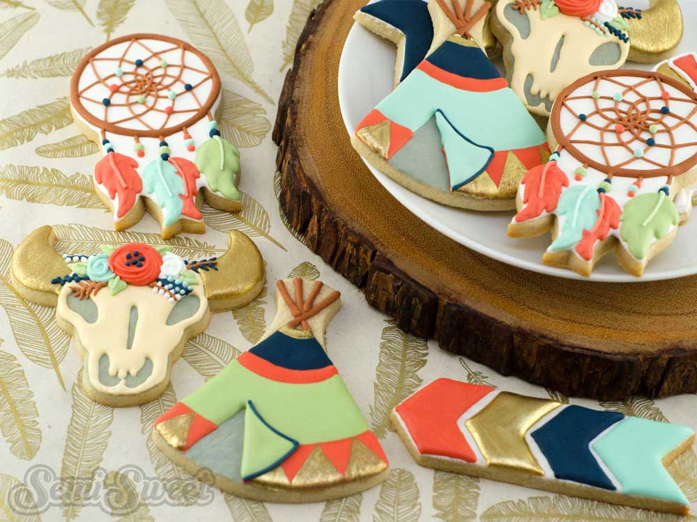 Boho Chic Pow Wow Party Cookies
