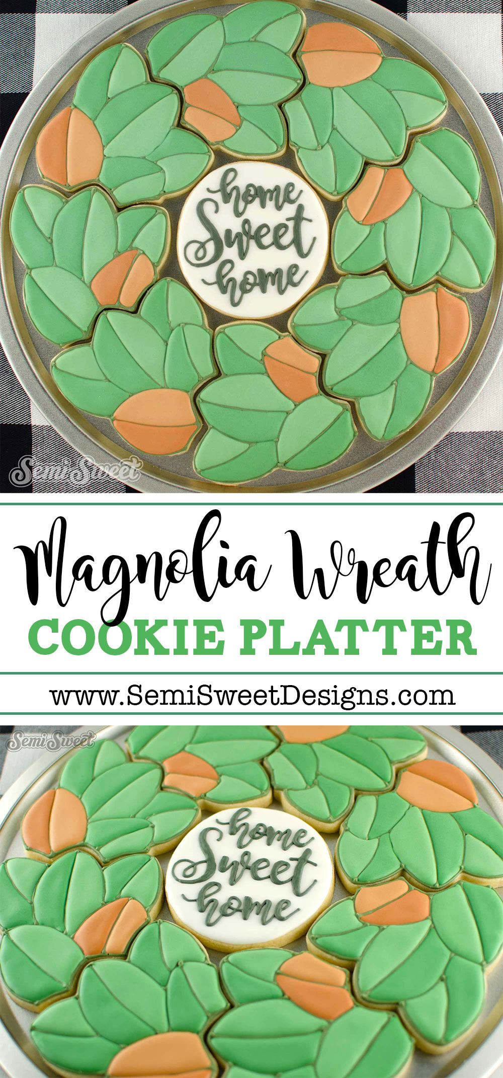 How to Make a Magnolia Wreath Cookie Platter