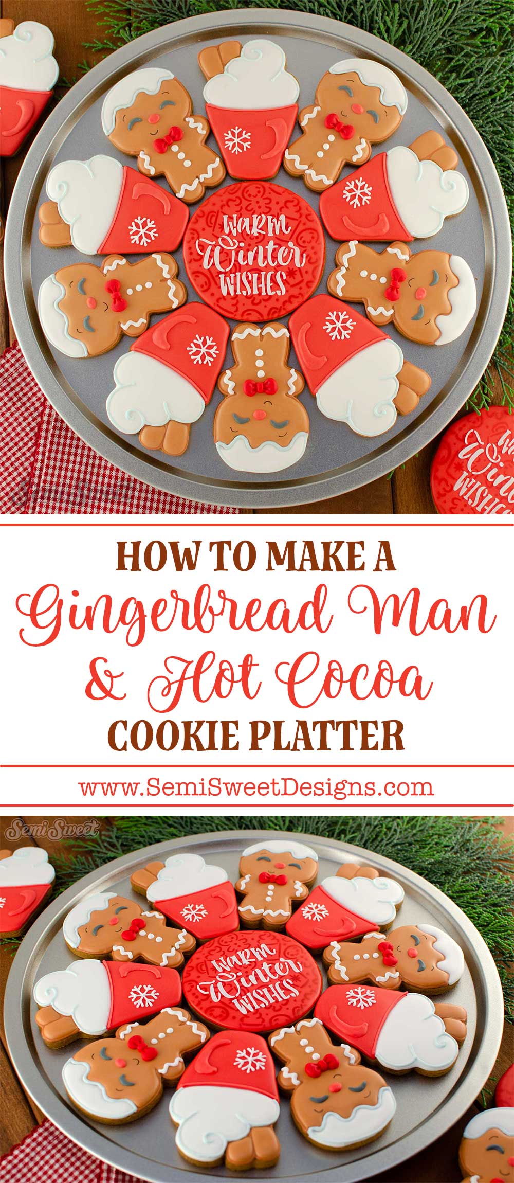 How to Make a Gingerbread Man & Hot Cocoa Cookie Platter