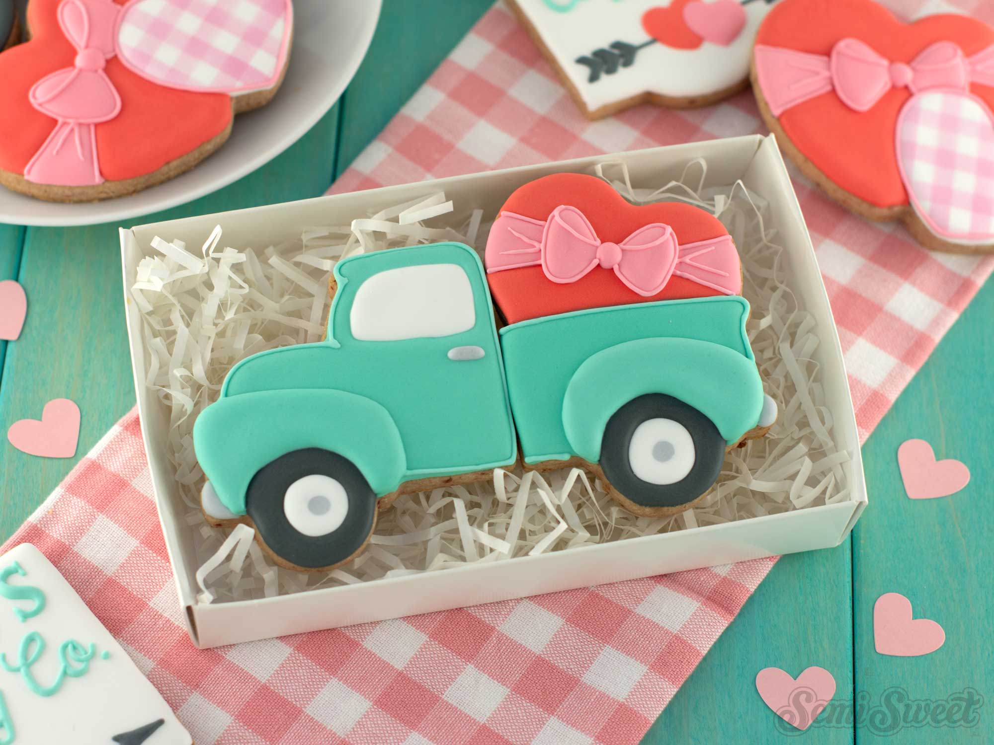 Decorate Vintage Farm Truck Cookies for Valentine's Day