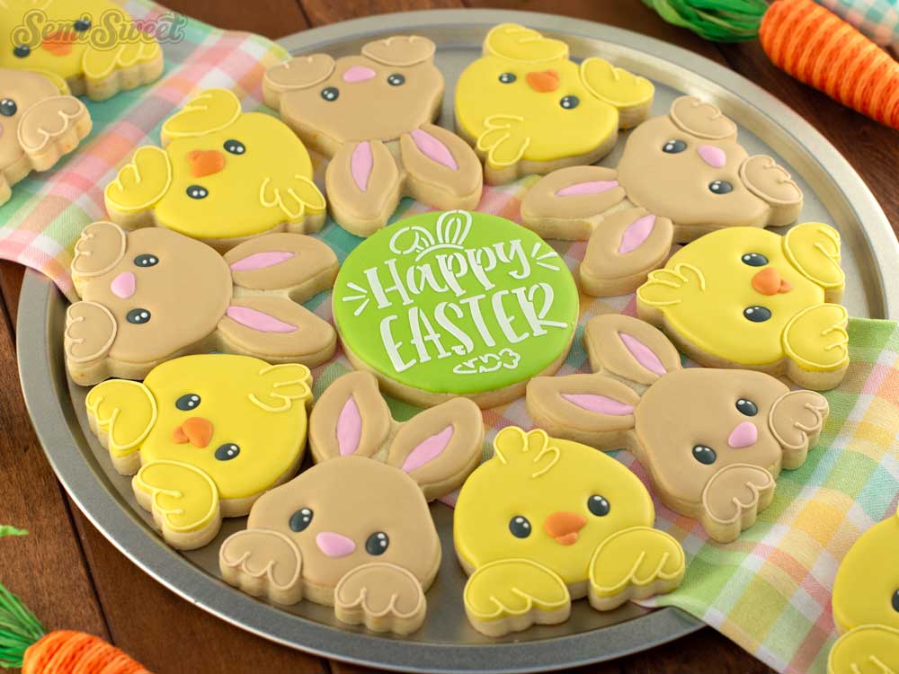 Decorate a Cute Easter Bunny & Chick Cookie Platter