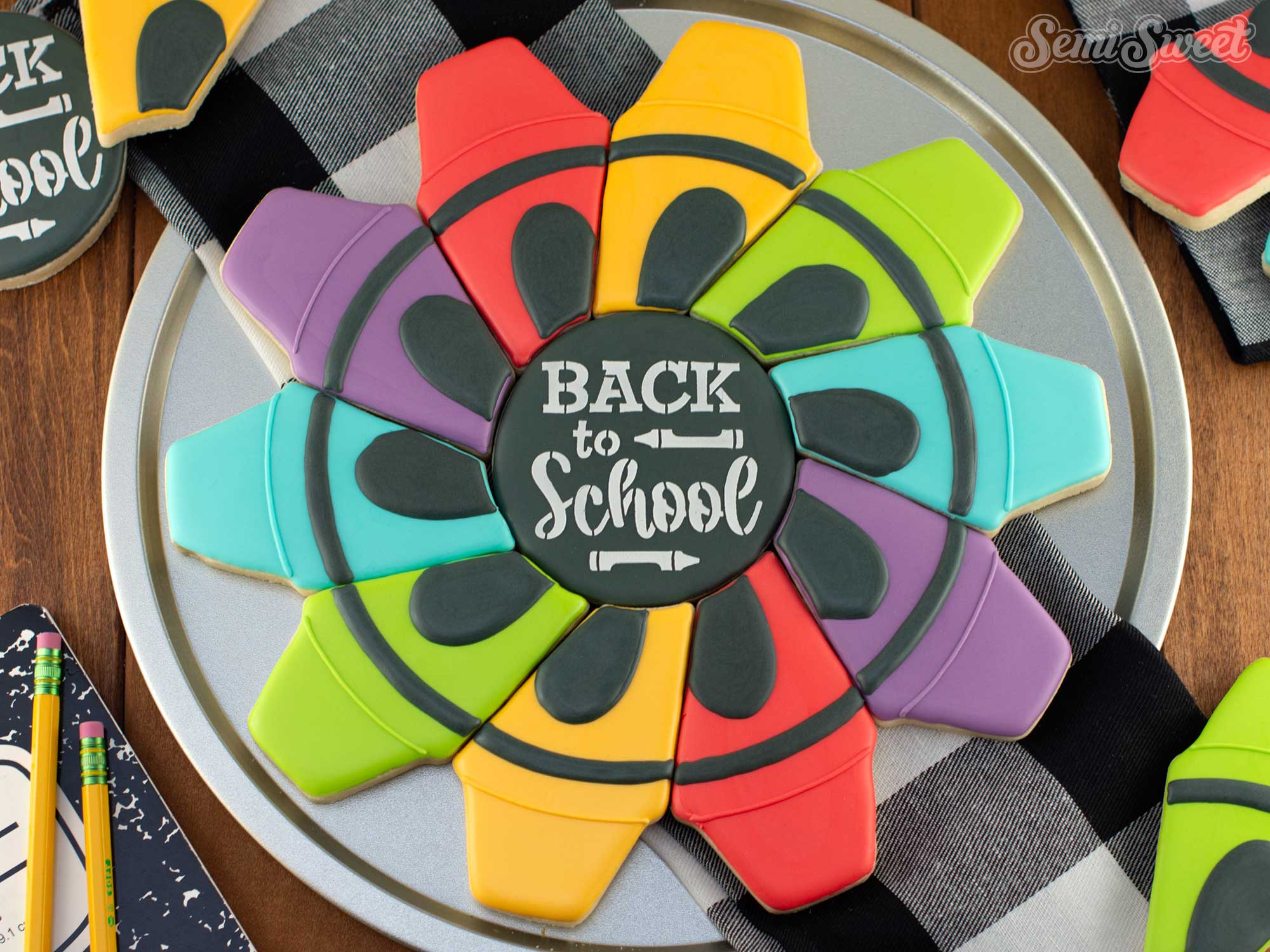 Decorate a Colorful Crayon Cookie Platter for Back-to-School Season