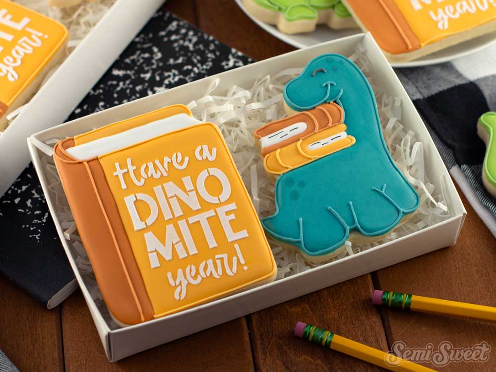 Decorate a Cute Dino Cookie Set for Back to School