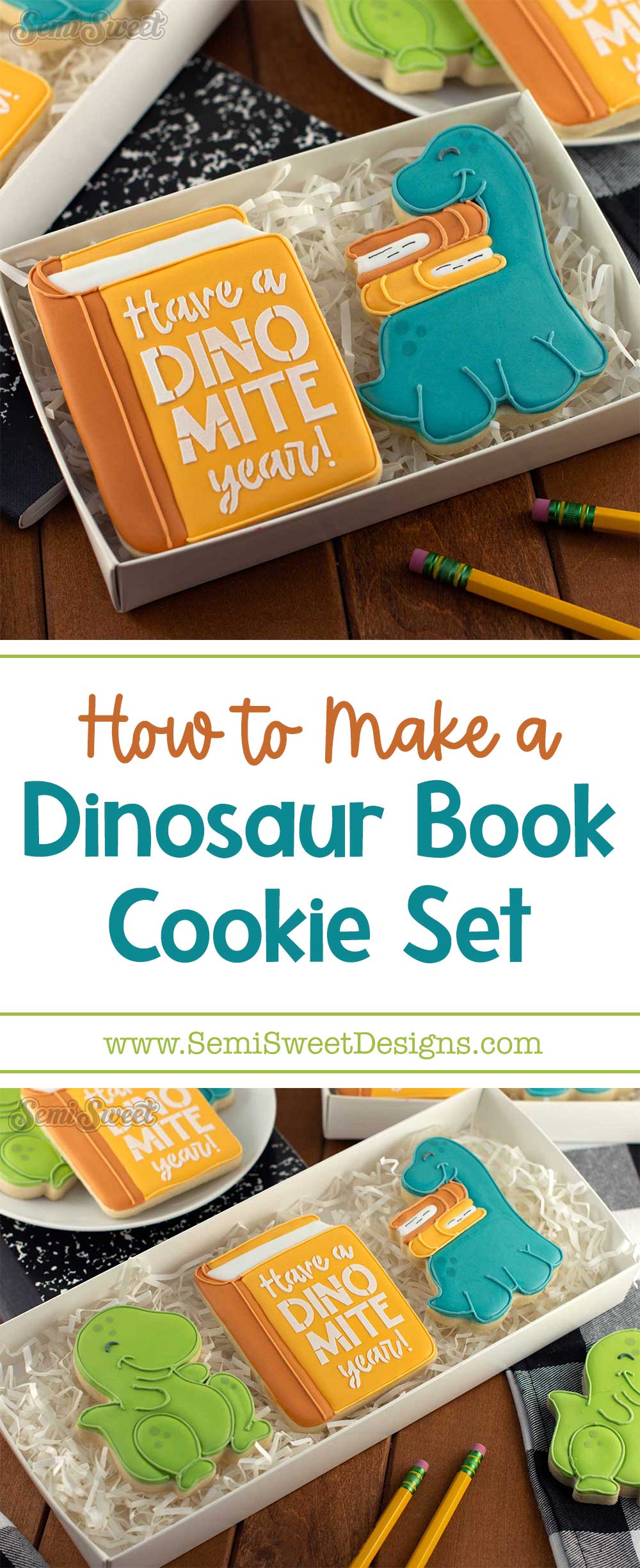Decorate a Cute Dino Cookie Set for Back to School